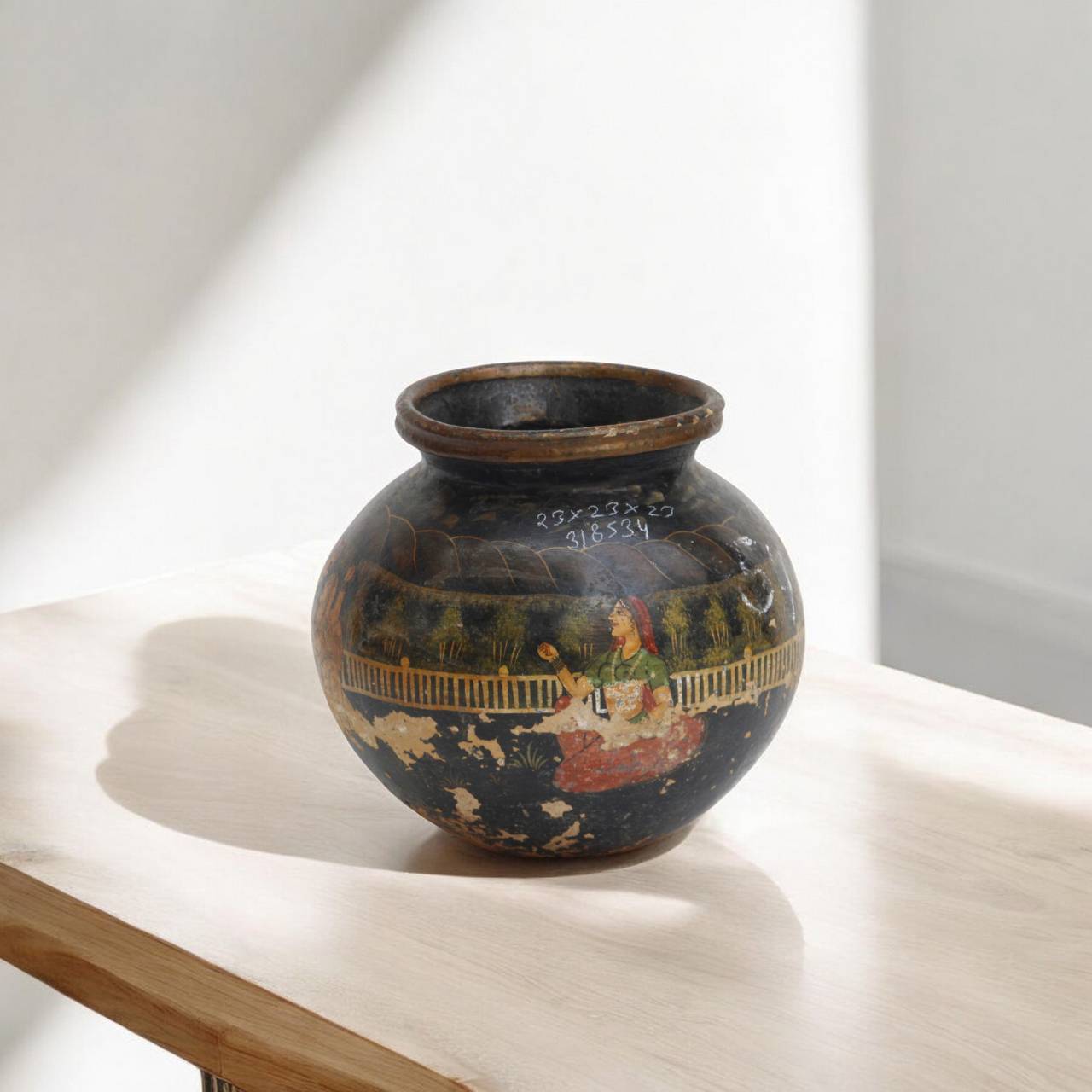 Hand-Painted Clay Pot