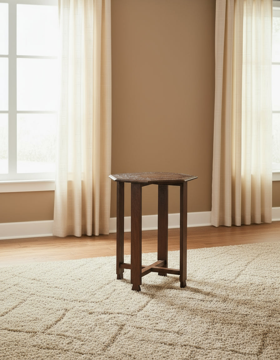 Handcrafted Wooden Octagonal Side Table - Traditional Design